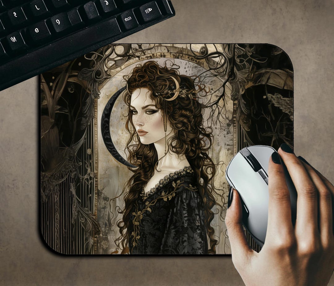 Hecate Mouse Pad #2, Triple Moon Goddess Desk Mat, Witchcraft Altar ...
