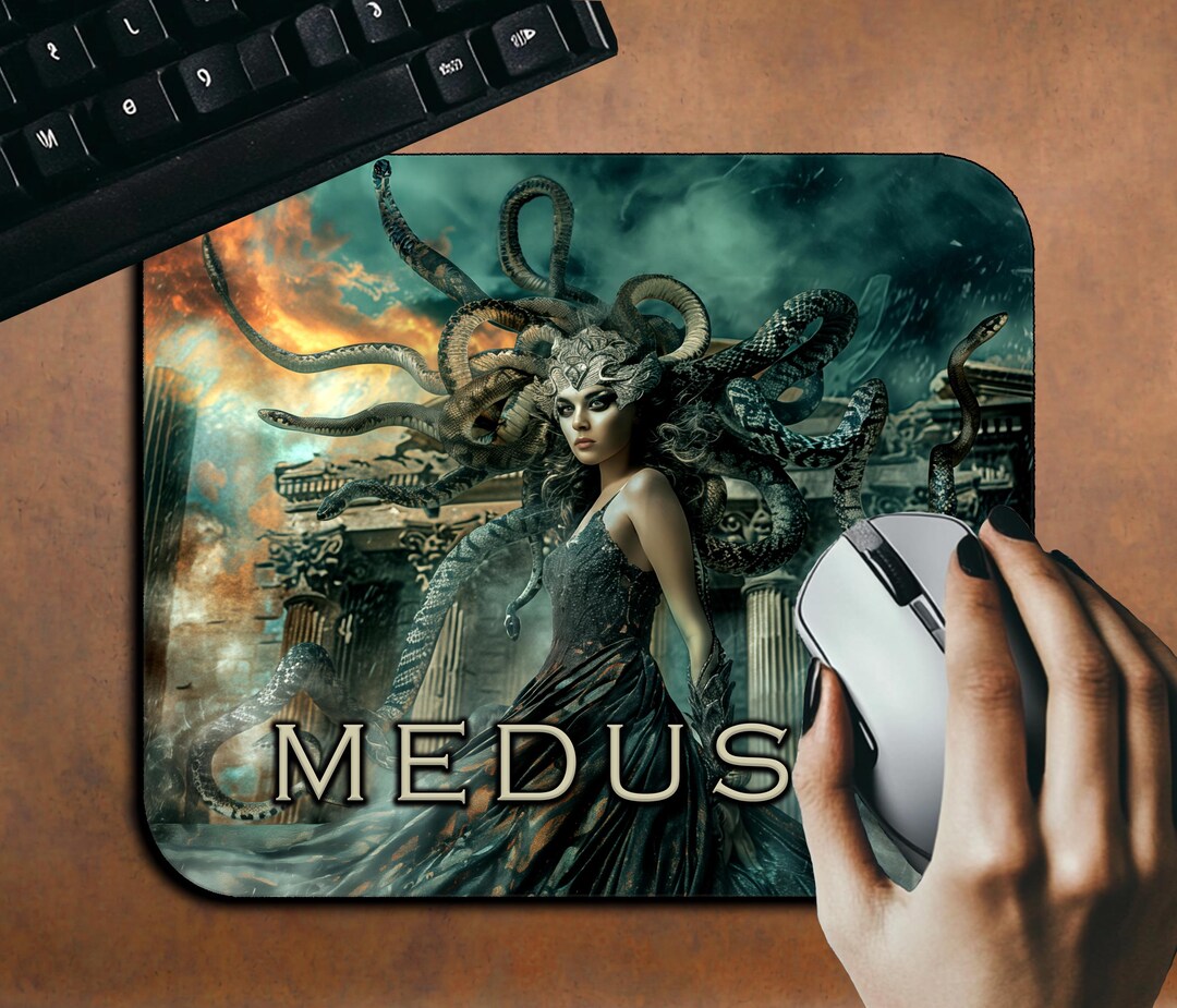 Medusa Mouse Pad #3, Greek Mythology Desk Mat, Gothic Snake Goddess ...