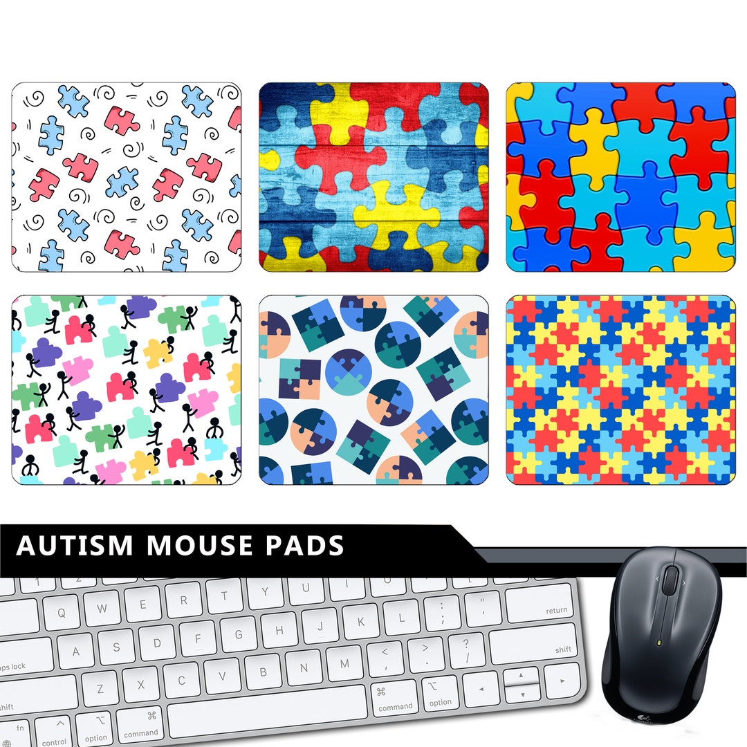 Autism Awareness 3 MOUSE PAD Blue Puzzle Pieces Autistic Love Needs No ...