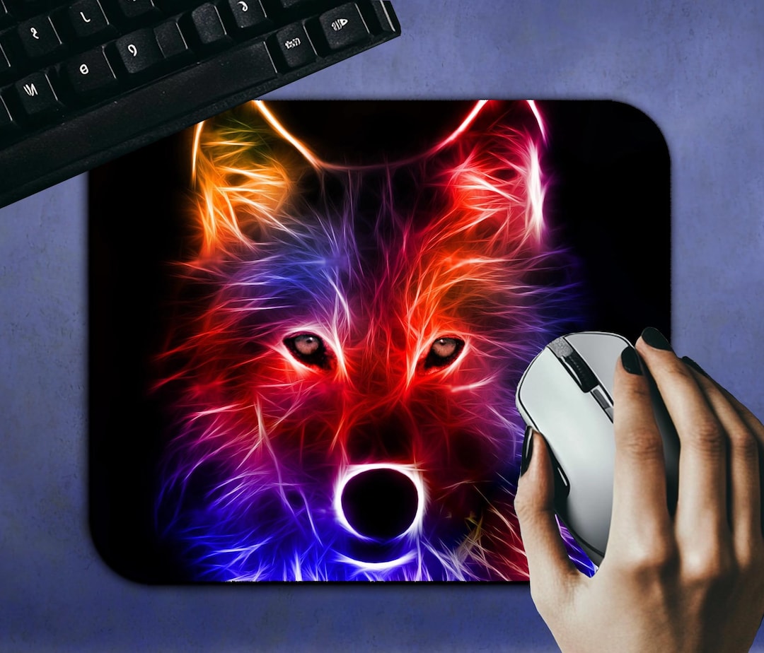 Fantasy Wolf Mouse Pad #11, Wolf Art Desk Mat, Mystic Wolf Mousepad ...