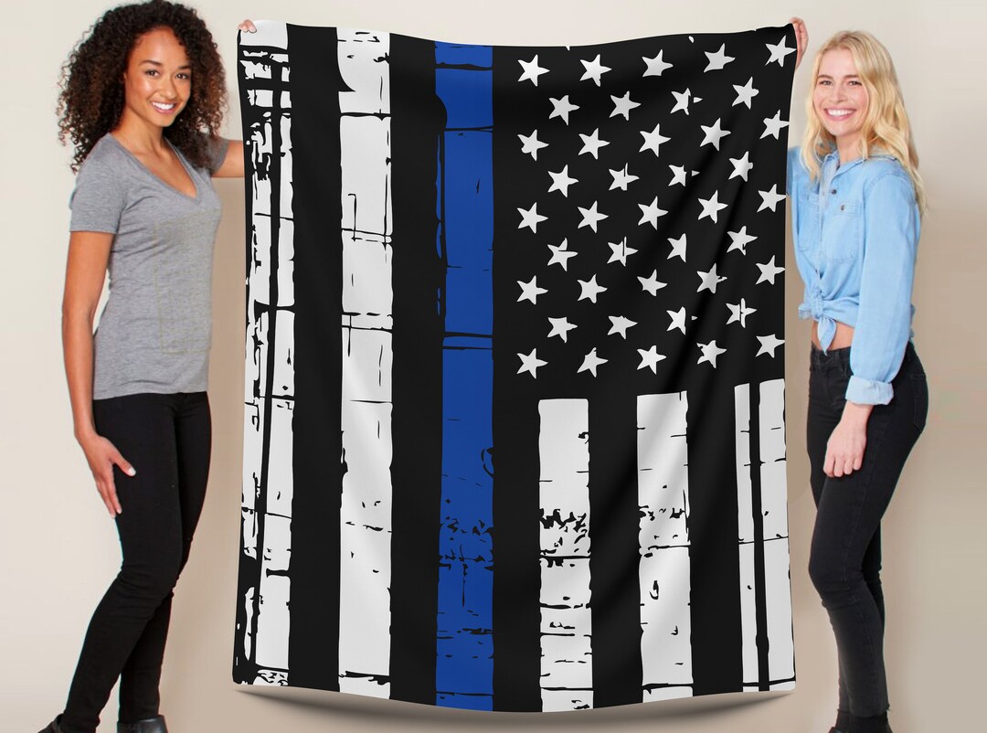 Police Officer Throw Blanket #1 Thin Blue Line Flag Cop Law Enforcement ...