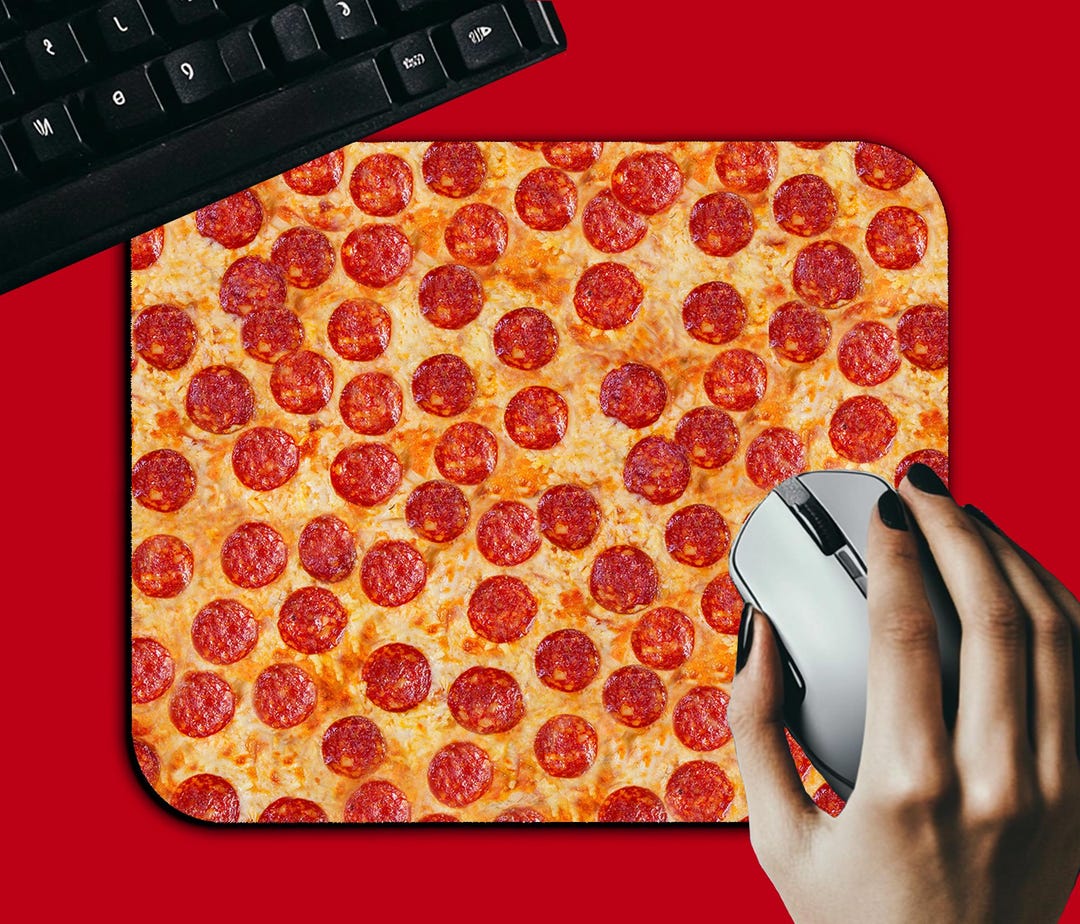 Pepperoni Pizza Mouse Pad 1, Foodie Desk Mat, Pizza Lover Gift, Funny ...
