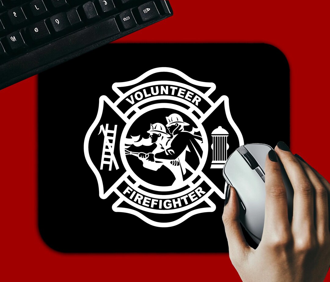 Volunteer Firefighter Mouse Pad #30, Fire Dept Desk Mat, Firefighter ...