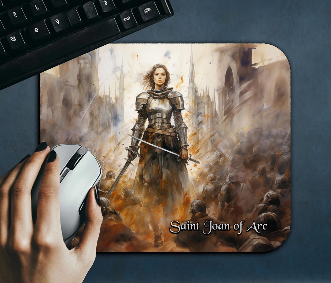 St. Joan of Arc Mouse Pad 30, Christian Desk Mat, Catholic Heroine ...