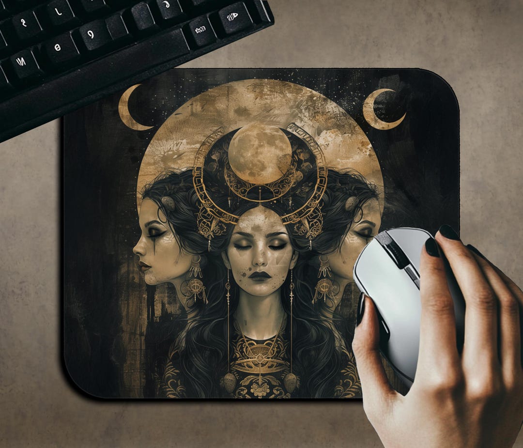 Hecate Mouse Pad #1, Triple Moon Goddess Desk Mat, Witchcraft Altar ...