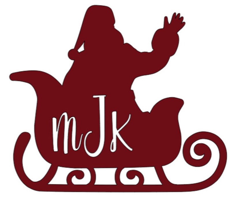 Personalized Santa Sleigh LABEL ONLY - Christmas Wedding Favor ...