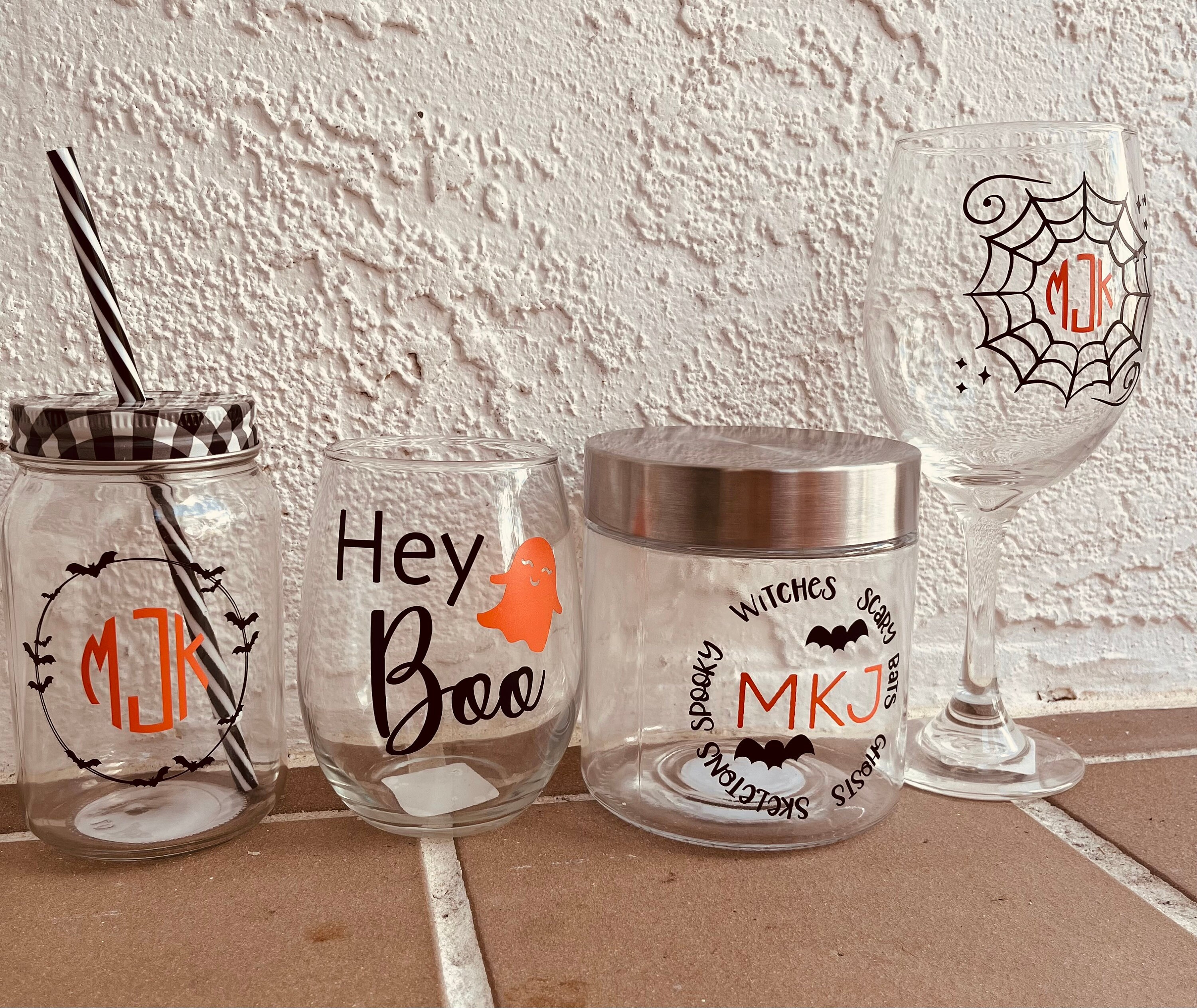 Hey Boo Decal - DECAL ONLY - Halloween Decal - Halloween Wine Glass ...