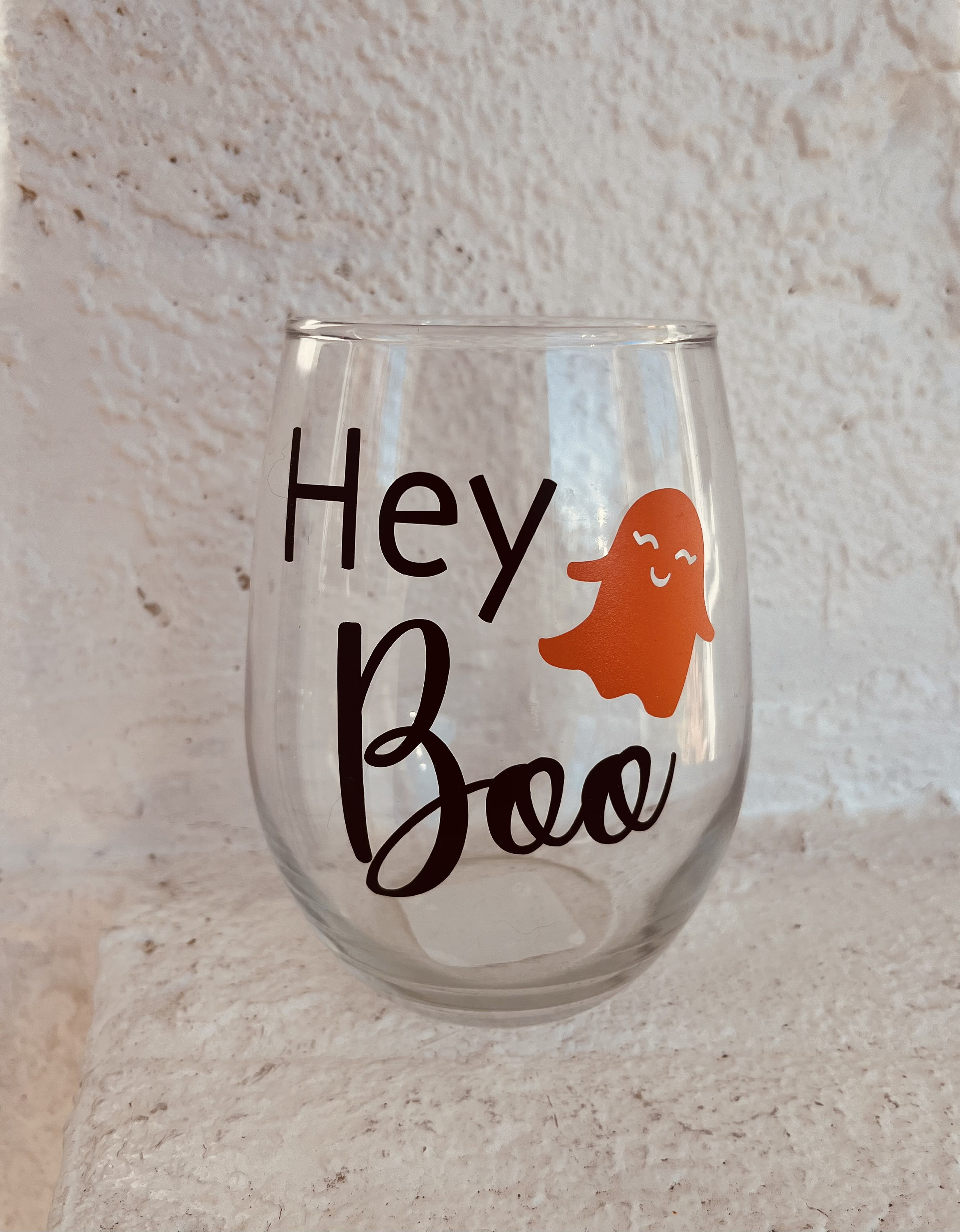 Hey Boo Decal - DECAL ONLY - Halloween Decal - Halloween Wine Glass ...