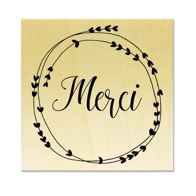 Tampon support bois Merci Couronne - Etsy France
