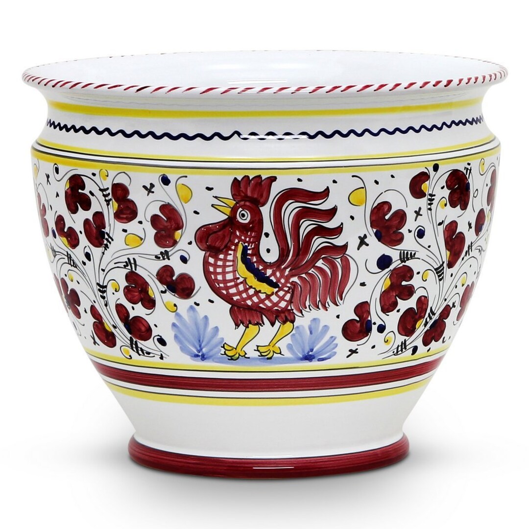 ORVIETO RED ROOSTER: Luxury Cachepot Planter Large - Etsy