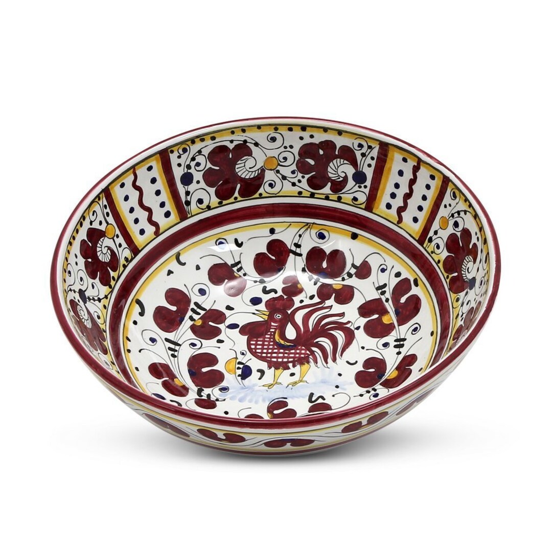 ORVIETO RED ROOSTER: Salad Bowl medium - Etsy