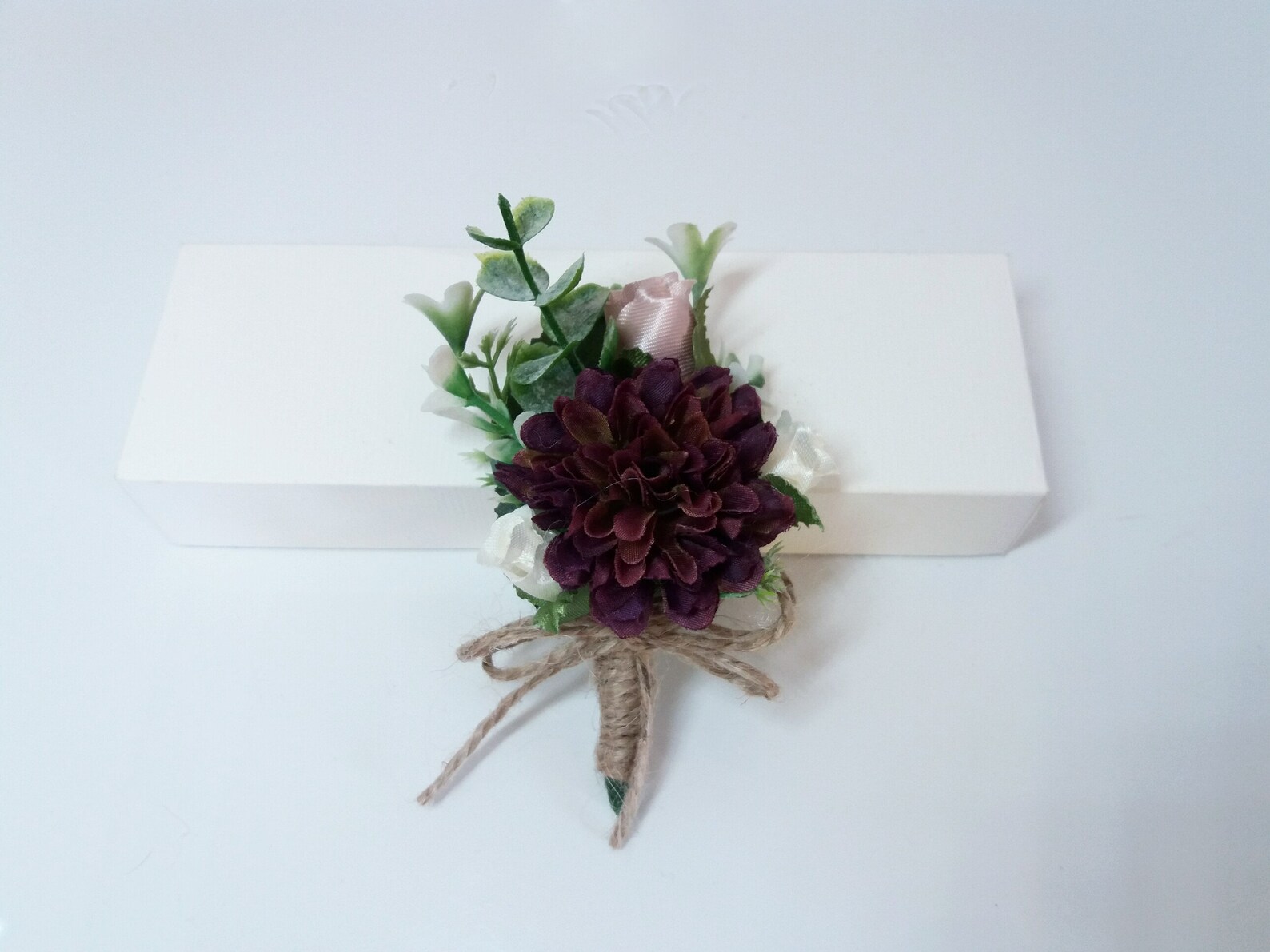 Burgundy Blush Pink Boutonniere Turquoiseboutonnieregroom - Etsy