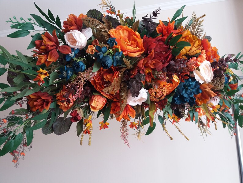 Burnt Orange Rust Wedding Arch Arrangement Fall Flower Arch - Etsy