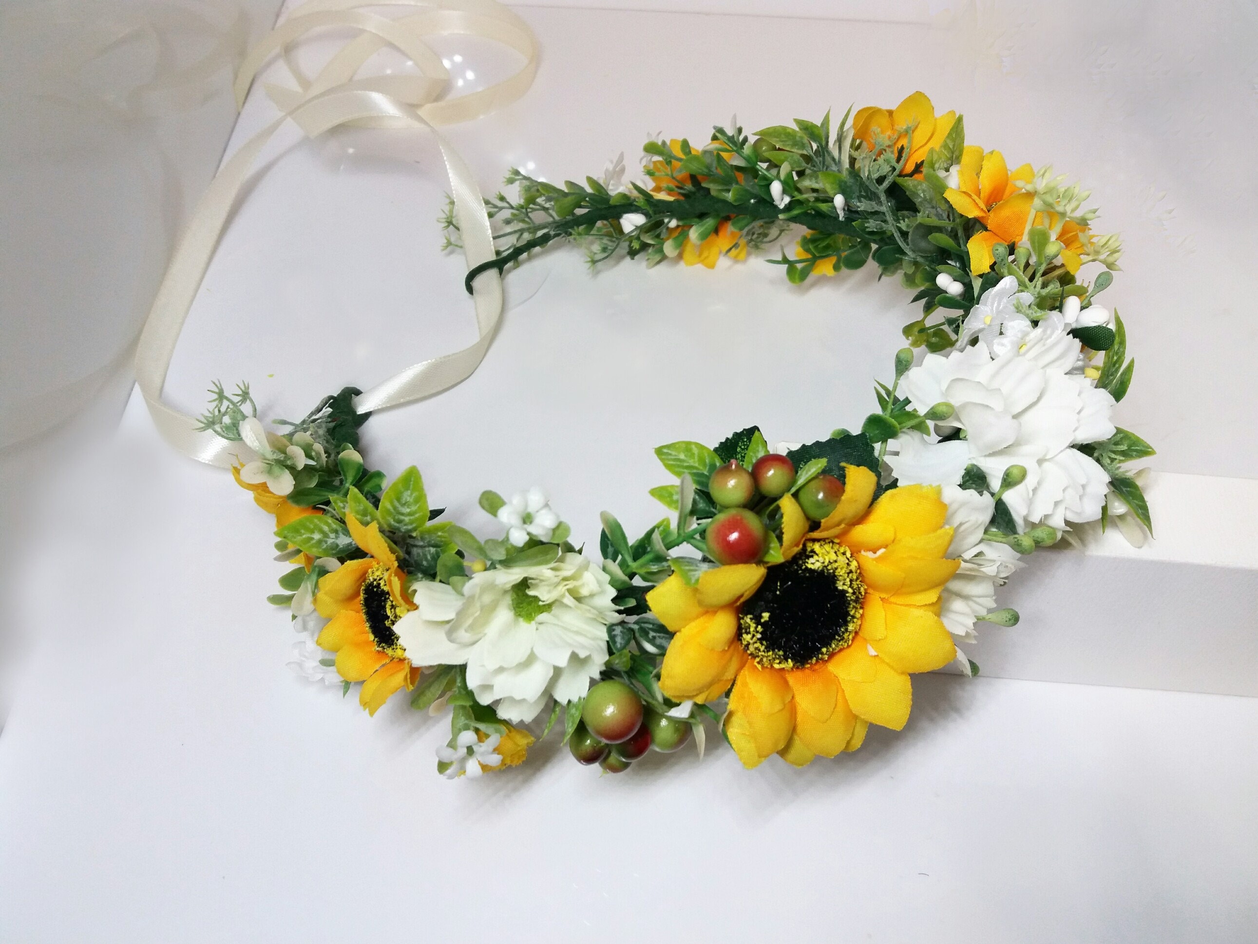 Sunflower Crown Yellow Flower Crown bridal Headband flower - Etsy