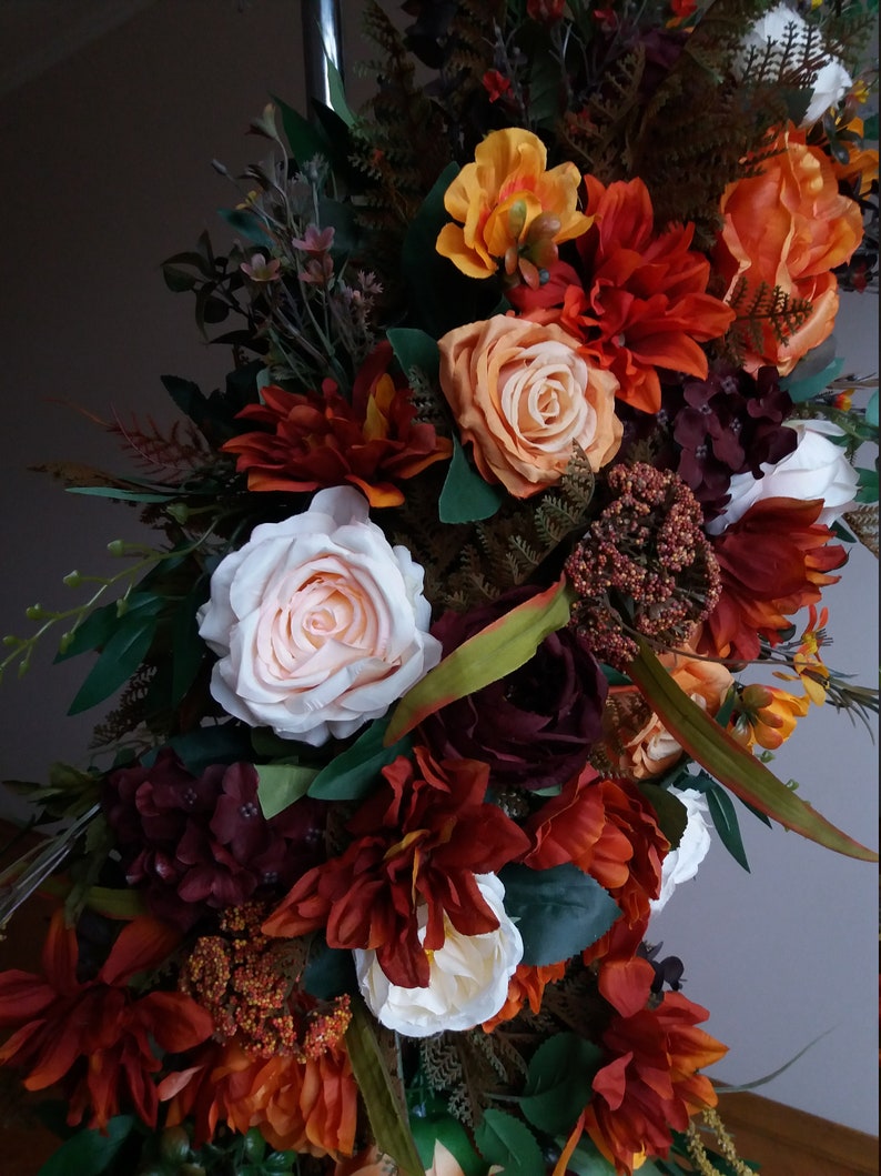 Buy Rust Burnt Orange Flower Arch Arrangement Fall Flower Arch Online ...