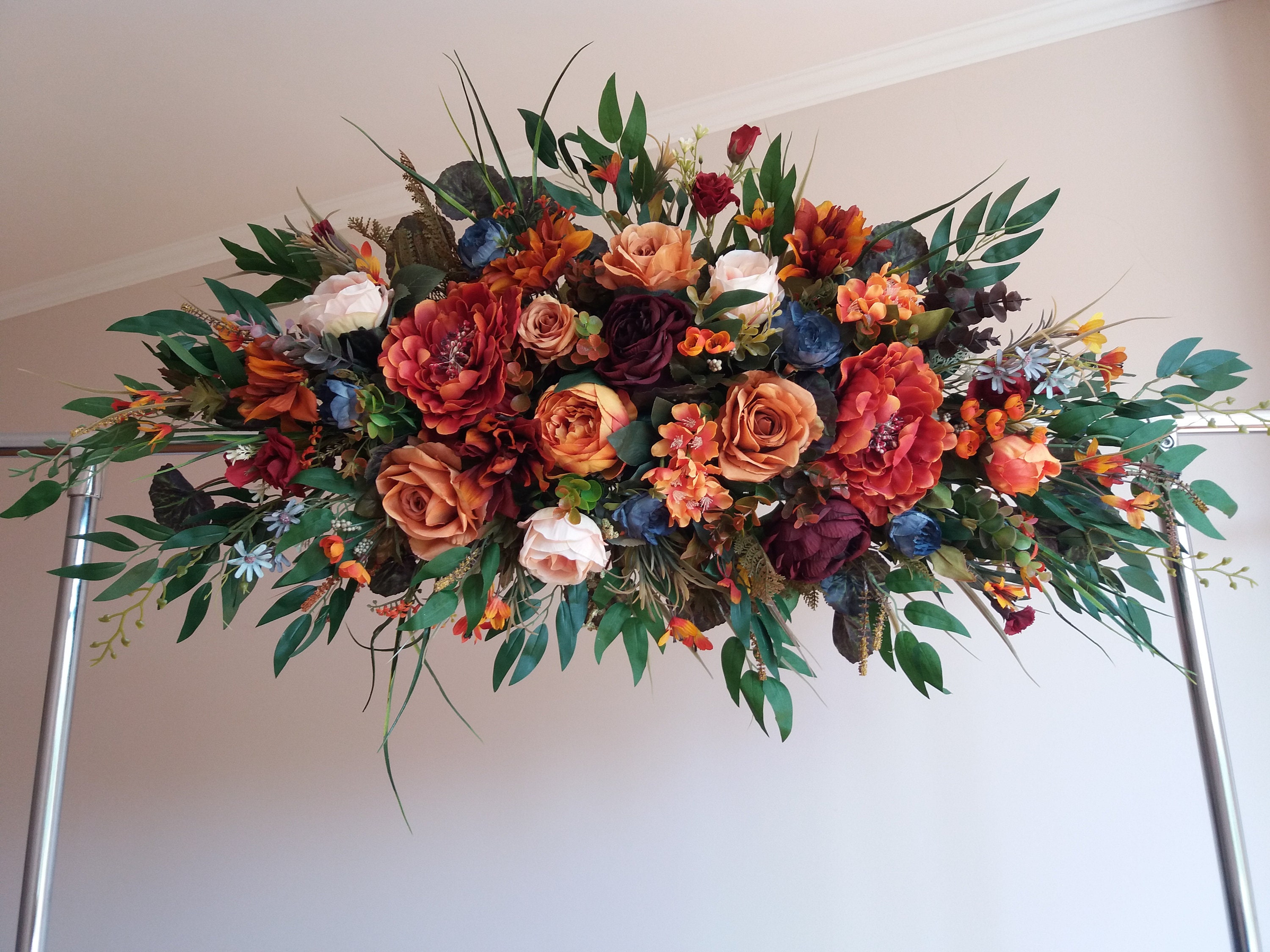 Burnt Orange Rust Wedding Arch Arrangement Fall Flower Arch - Etsy