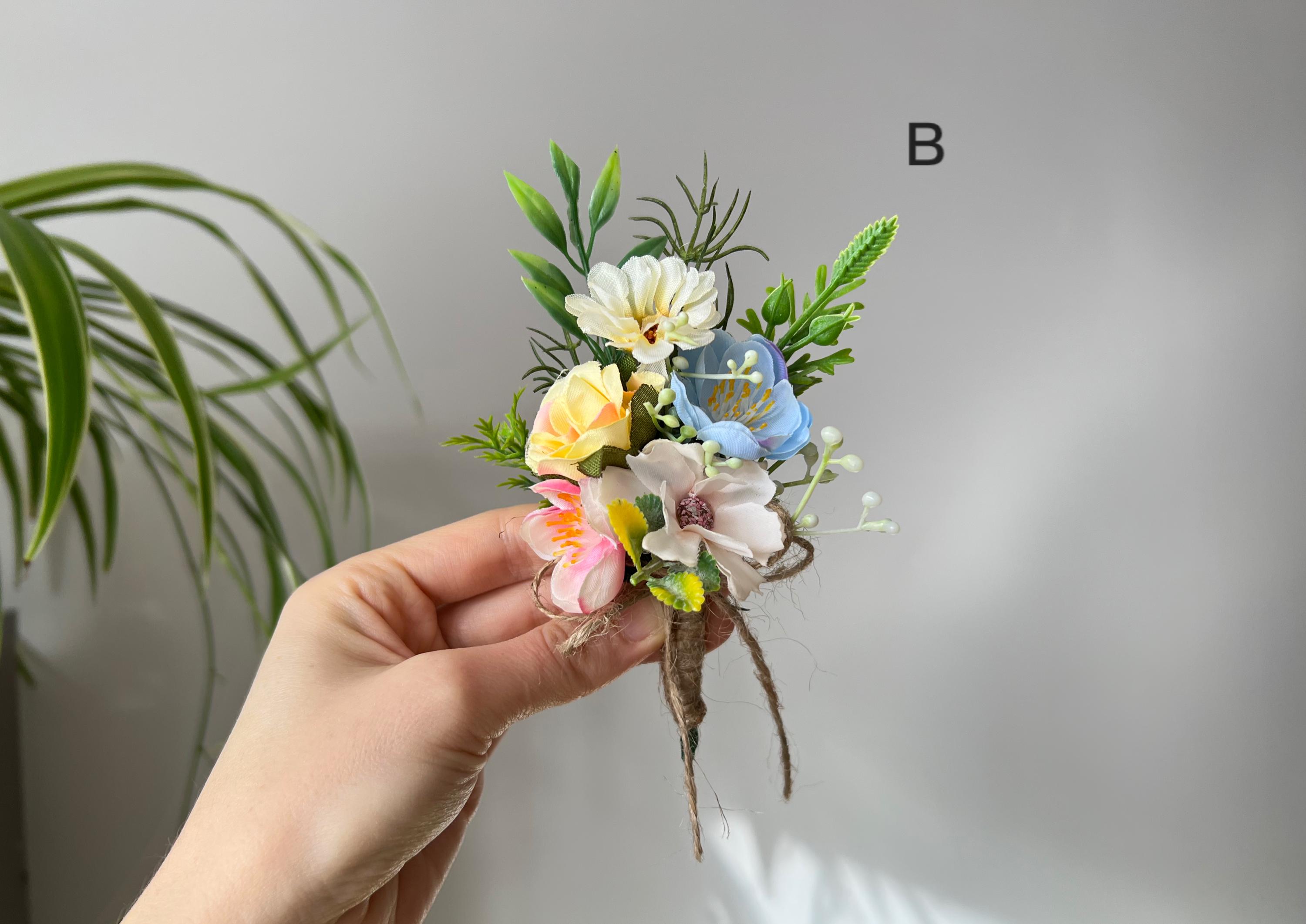 Colorful Wildflower Boutonnieres,rustic Spring Wedding Boutonnieres for ...