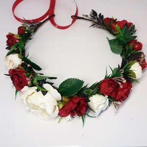 Maroon Ivory Flower Crown,burgundy Flower Crown,floral Crown,wedding ...