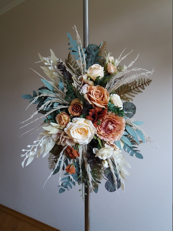 Rust Terracotta Flower Arch Pampas Flower Arch Wedding Swag - Etsy