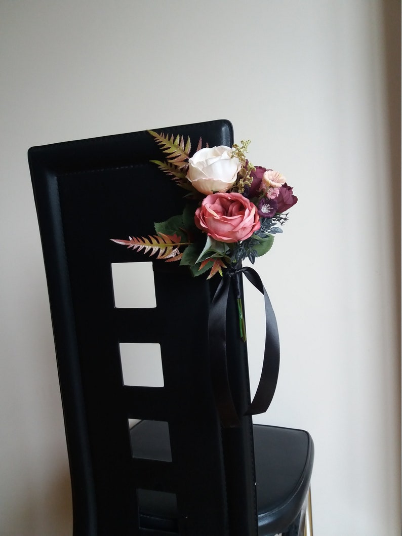 Burgundy Black Deep purple dusty wedding bouquet Fall bridal | Etsy