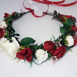 Maroon Ivory Flower Crown,burgundy Flower Crown,floral Crown,wedding ...