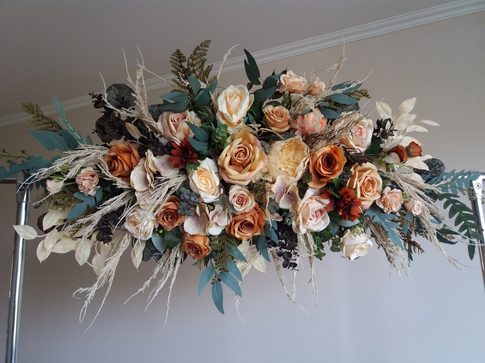 Rust Terracotta Flower Arch Pampas Flower Arch Wedding Swag - Etsy