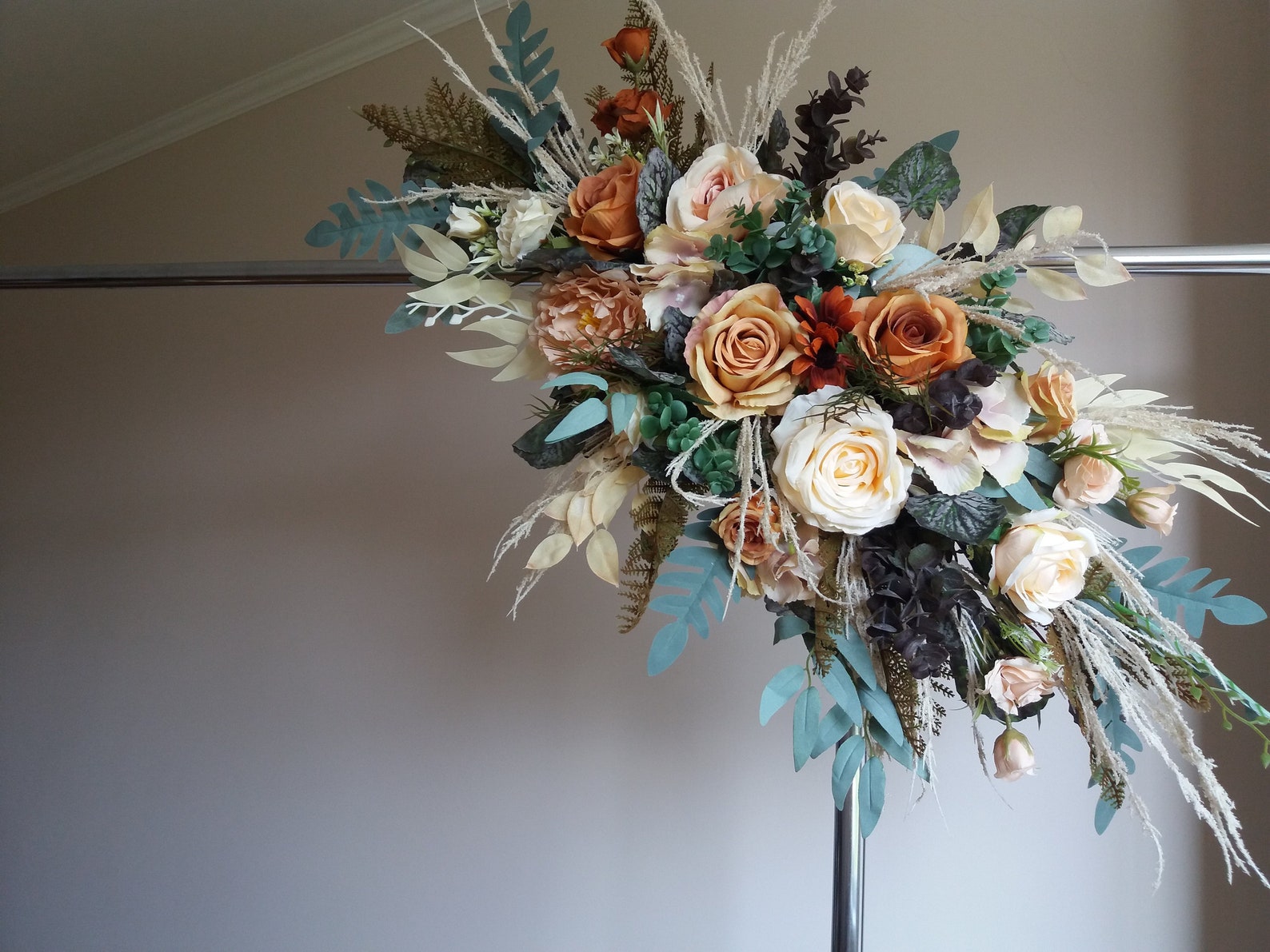 Rust Terracotta Flower Arch Pampas Flower Arch Wedding Swag - Etsy