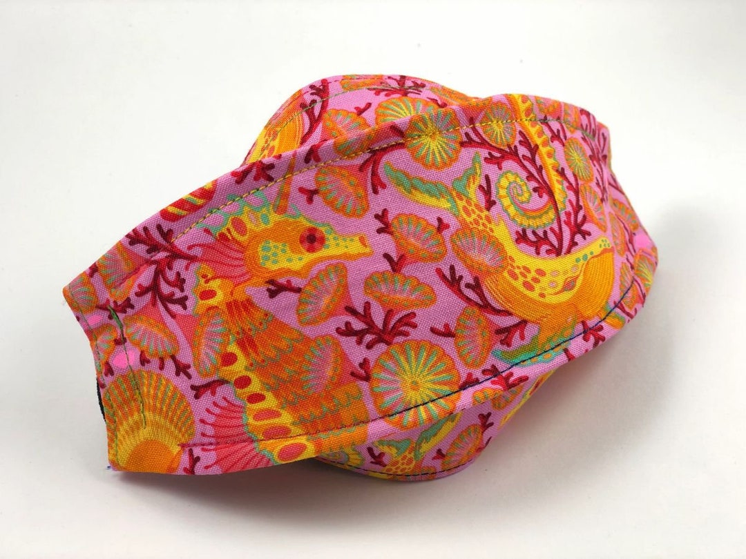 Child Glowfish Seahorse Pink 3D Origami Face Mask 100% Cotton - Etsy
