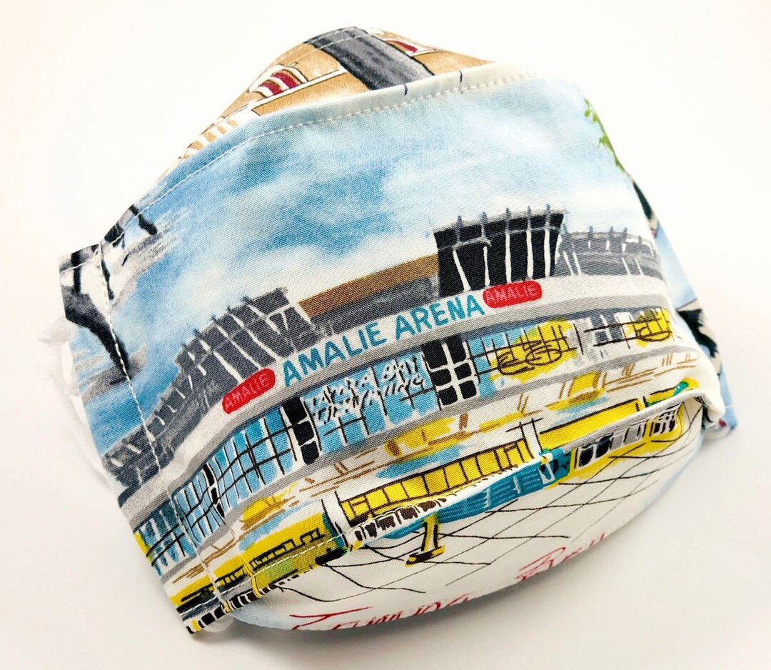 Adult Amelie Arena Tampa Bay 3D Origami Box Mask 100% Cotton Reusable W ...