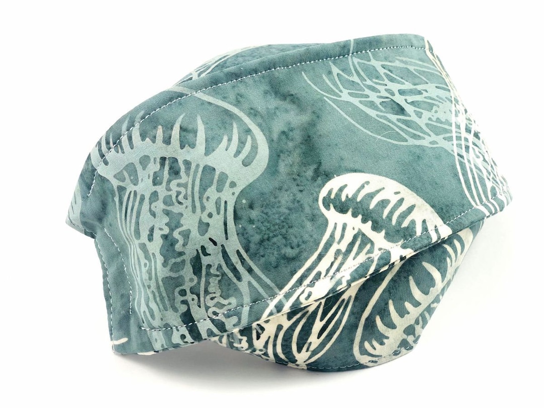 Child Grey Jellyfish Batik 3D Origami Face Mask 100% Cotton - Etsy UK