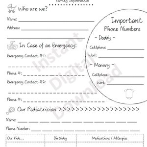 Nanny Notes | BUNDLE | Baby Journal | Baby Log | Babysitting Notes ...