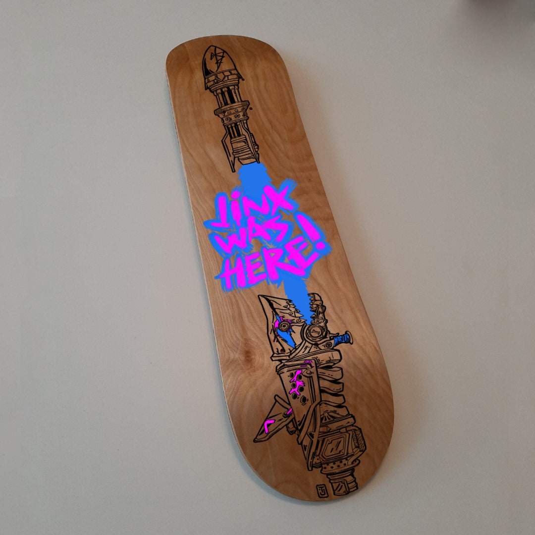 Hand Painted Arcane Jinx of League of Legends Skateboard Deck | Etsy