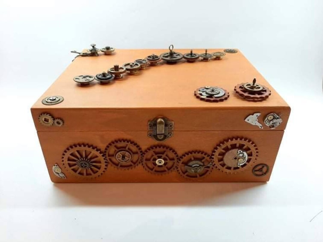 Steampunk Box, Steampunk Storage Box, Steampunk Jewellery Box, Cogs ...