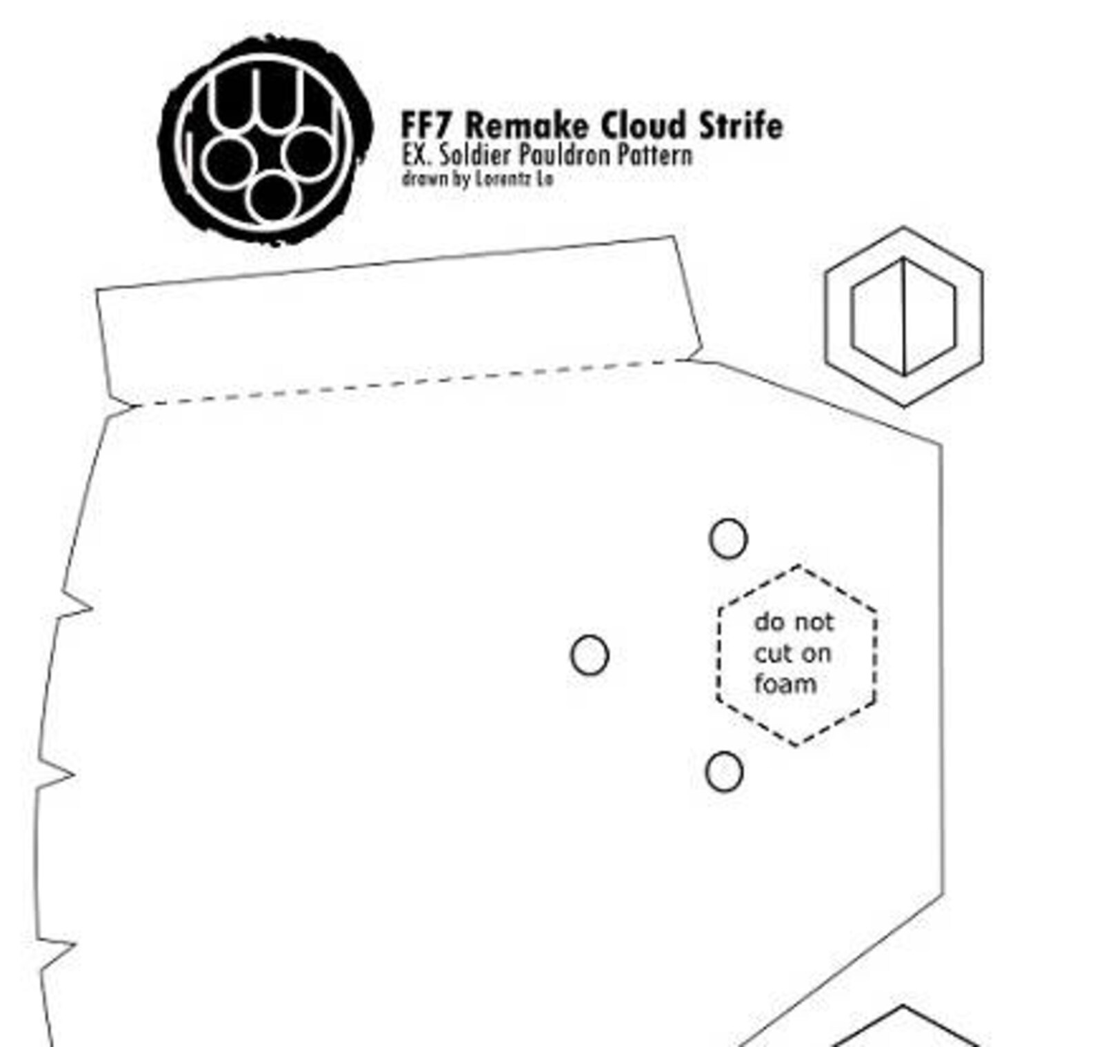 Cloud Strife Shoulder Armor Pattern Final Fantasy 7 FF7R Cosplay ...