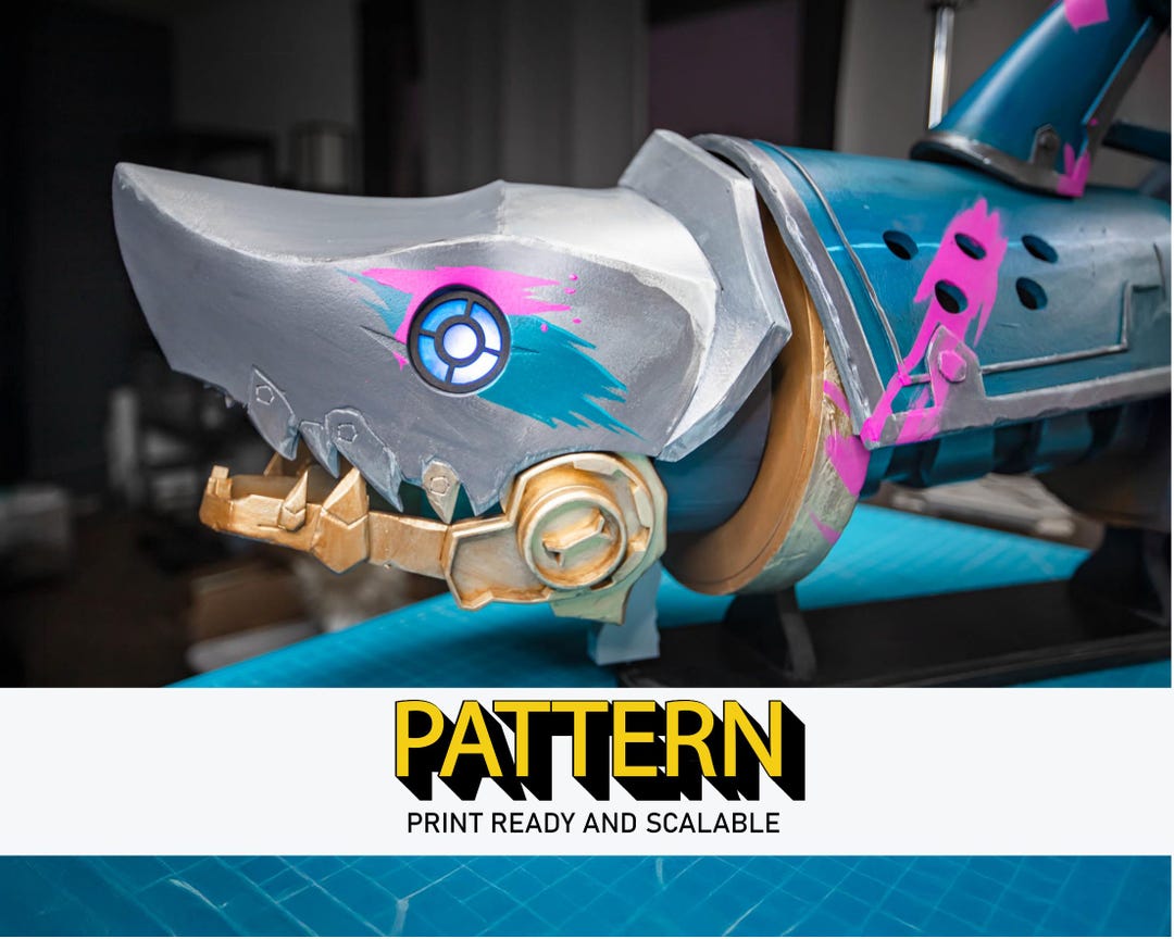 Jinx Arcane Fishbone | Pattern |EVA Foam Template | League of Legends ...