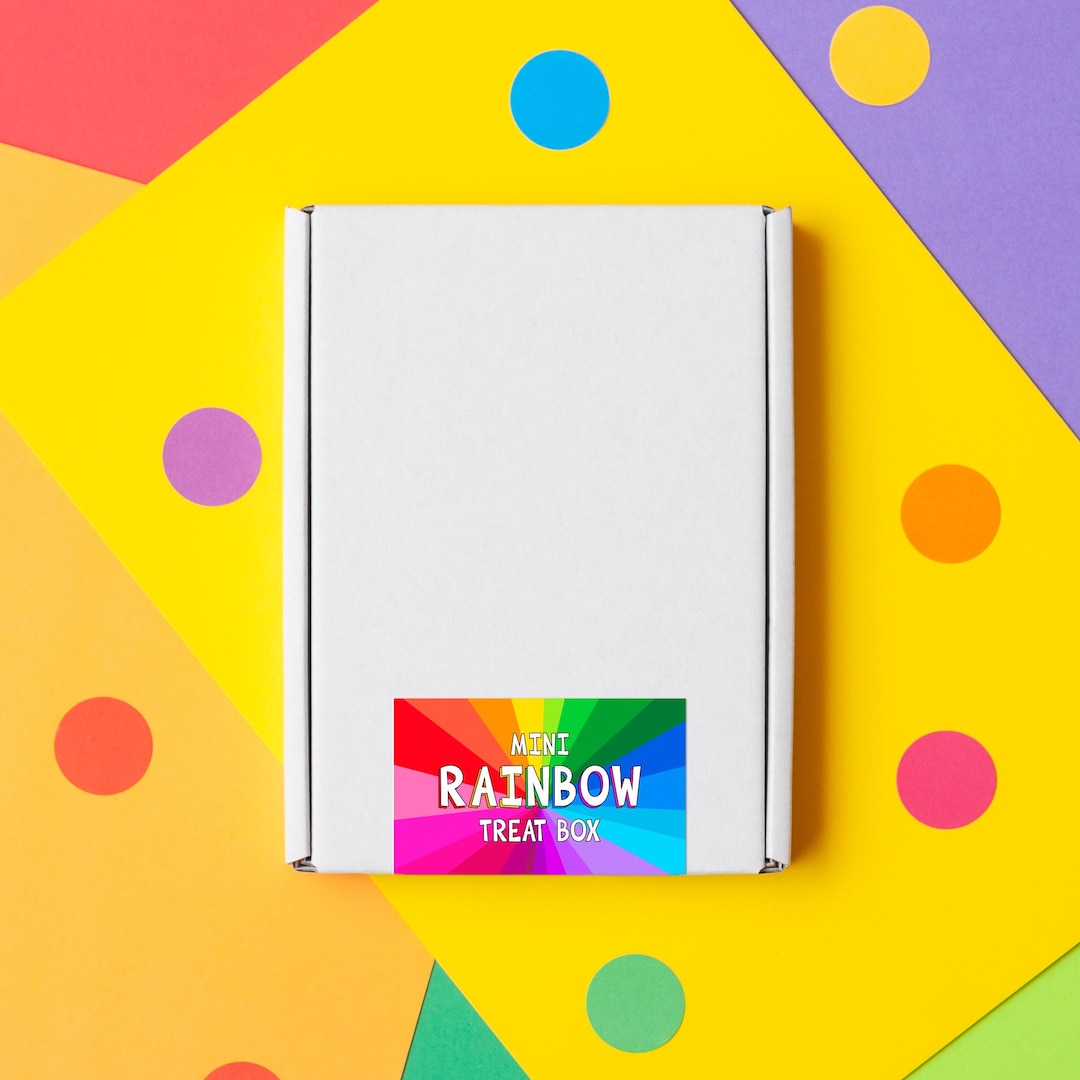 Mini Rainbow Treat Box, Bright Gift Bundle, Cute Letterbox Gift ...