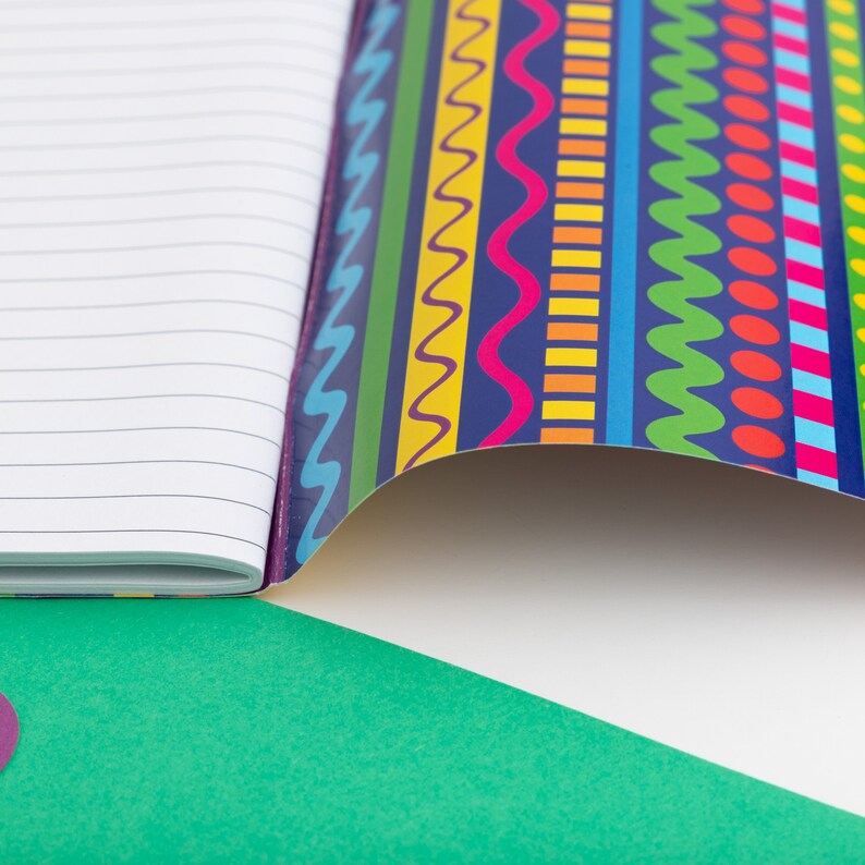 Colourful Patterned A6 Notebook, SALE - End of Line, Rainbow Stripes ...