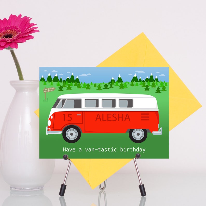 Camper Van Birthday Card Campervan Card Traveller Card Etsy