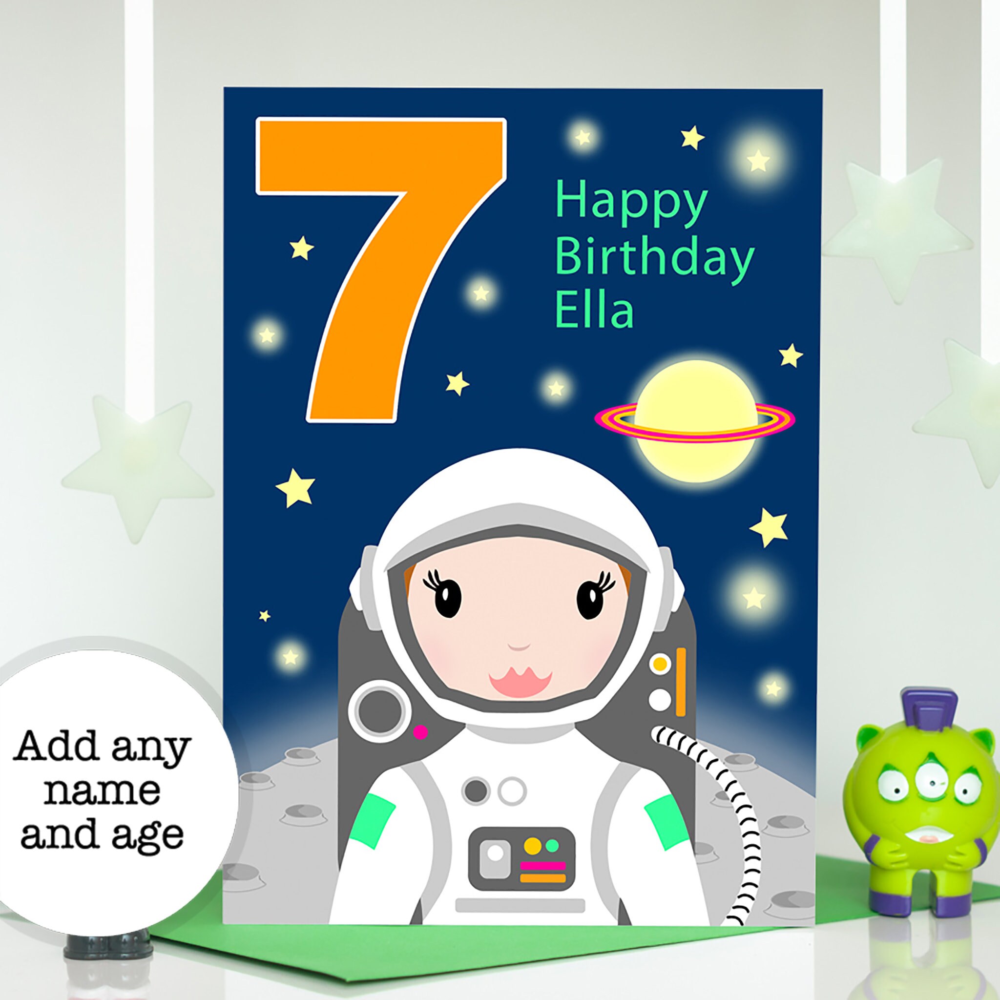 Astronaut Birthday Card Space Birthday Card Personalised | Etsy