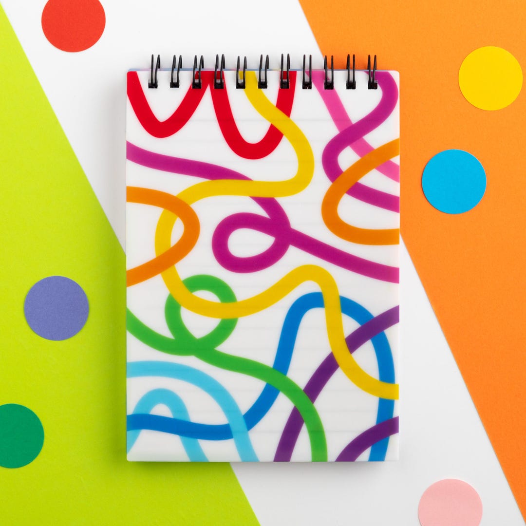 Colourful Patterned A6 Notebook, Spiral Bound Lined Notebook, Cute ...