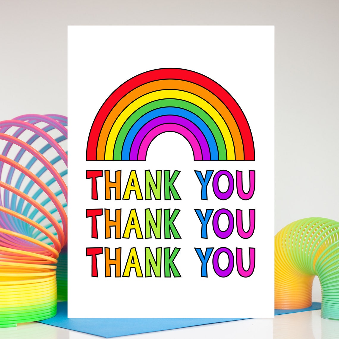Rainbow Thank You Card Thank You Cards Pack Teacher Thank - Etsy UK