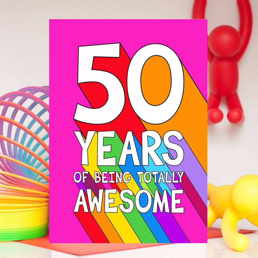50th Birthday Card Fiftieth Card 50 Card for Men Fifty Card - Etsy