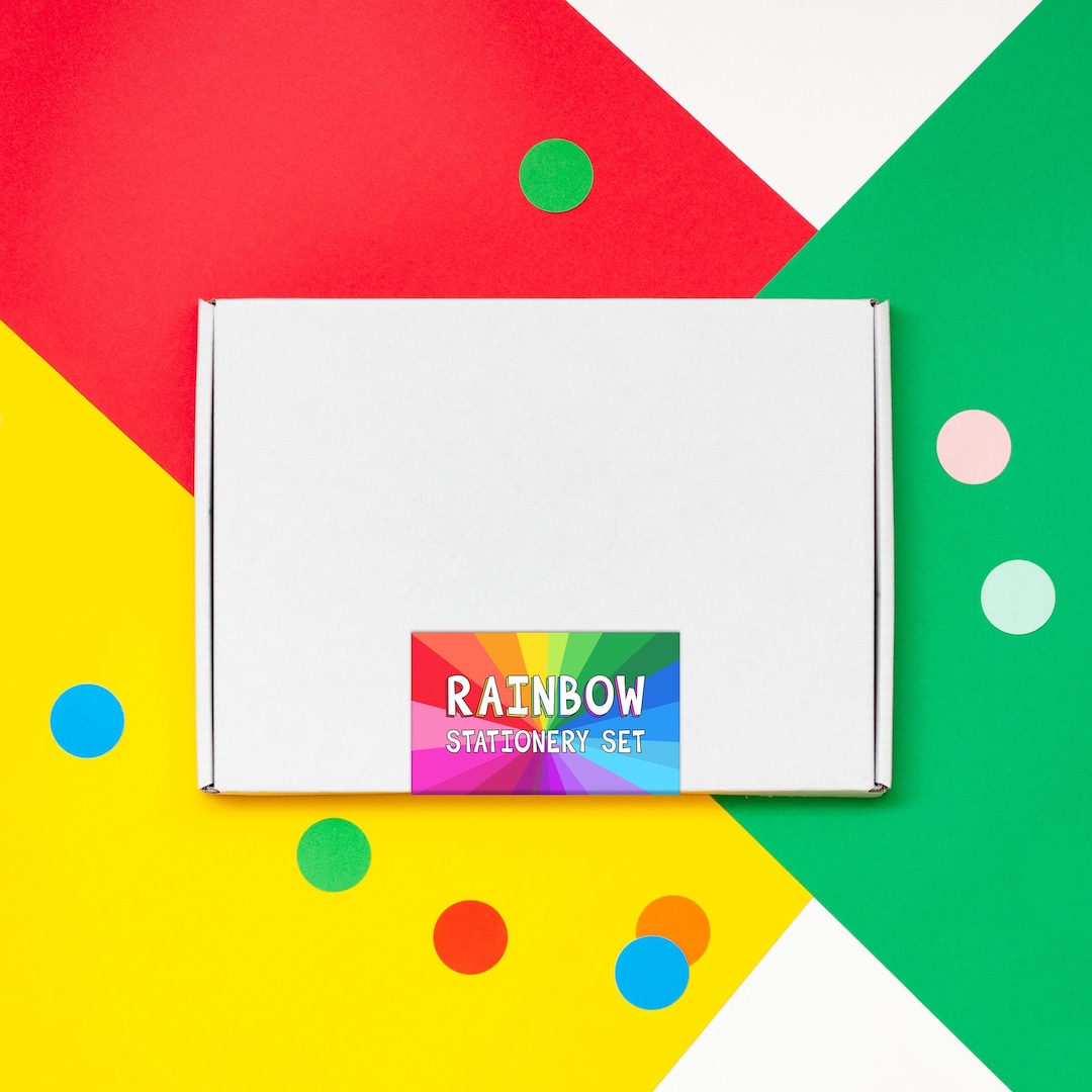 Colourful Rainbow Stationery Set, Bright Stationery Bundle, Cute ...
