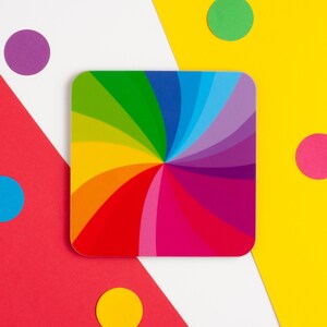 Rainbow Coaster Set, Set of Four Colourful Coasters, Coaster Set of 4 ...