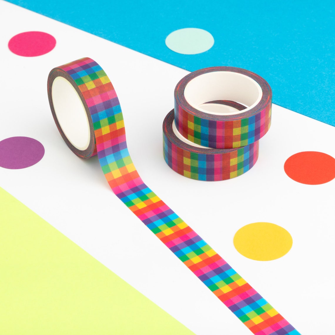 Bright Rainbow Washi Tape Set, Pack of Colourful Washi Tapes ...