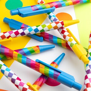 Colourful Rainbow Pen, Bright Checks Pen, Cute Writing Pen for School ...