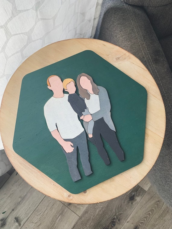 Faceless Wood Cut Out Family Sign | Etsy