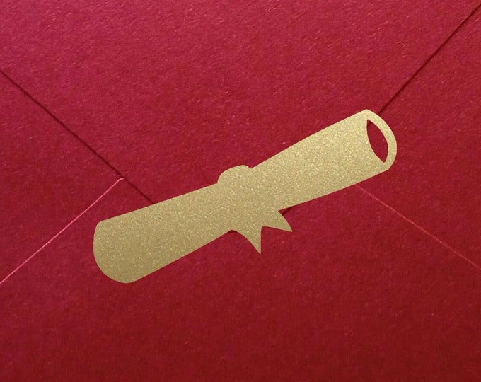 20 Diploma Stickers, Graduation Envelope Seal, Craft Supply, Vinyl, 0. ...