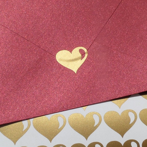Gold Heart Stickers - Etsy