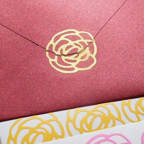 20 Rose Stickers Rose Envelope Seals Rose Wedding Invitation - Etsy